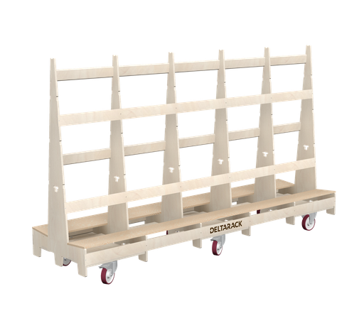Modulares Plattenwagen und Glaswagen aus Holz | Deltarack