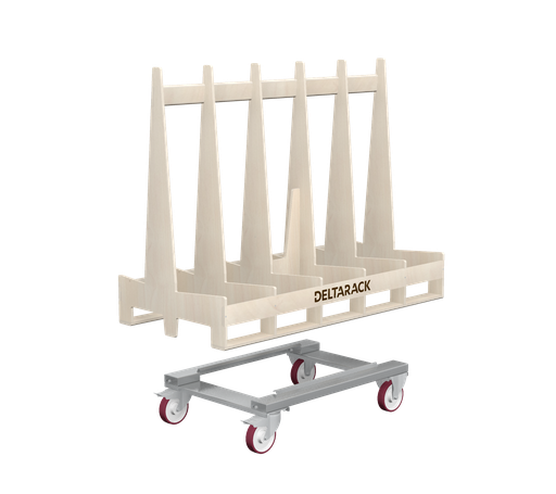 Modulares Plattenwagen und Glaswagen aus Holz | Deltarack