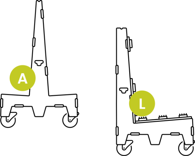 Modular Wooden A-Frame Carts | Deltarack